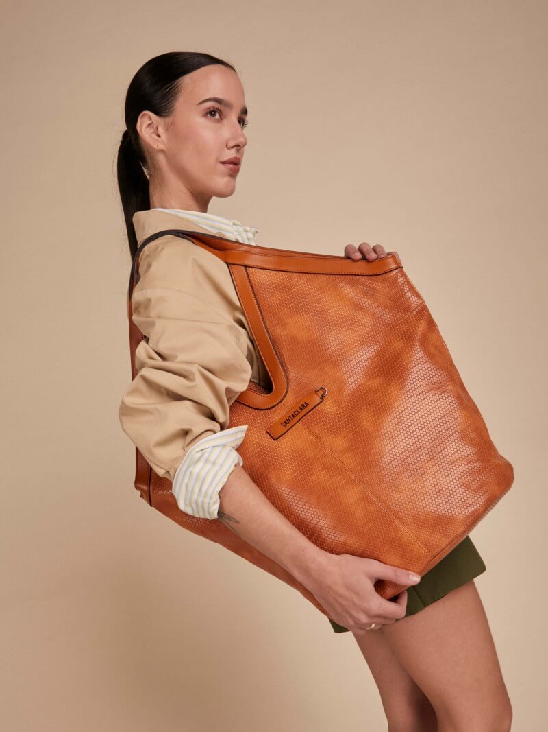 BOLSO CELINA BEIGE DE GABARDINA | Santaclara